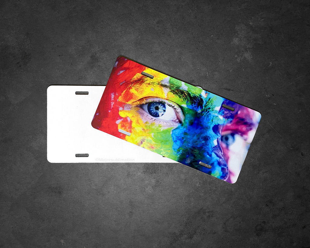 License Plate Sublimation Blanks UV Coated | Major Sublimation
